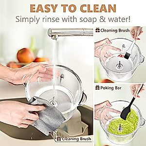 AOSION Electric Food Processor,8 Cup food Chopper,Vegetable Chopper & Meat grinder 350W with 2L Glass Bowl Grinder with 2 Speed for Baby Food/Meat/Fruits/Nuts.