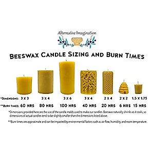 Alternative Imagination Premium 100% Pure, Natural Beeswax Votive Candles - Pack of 4