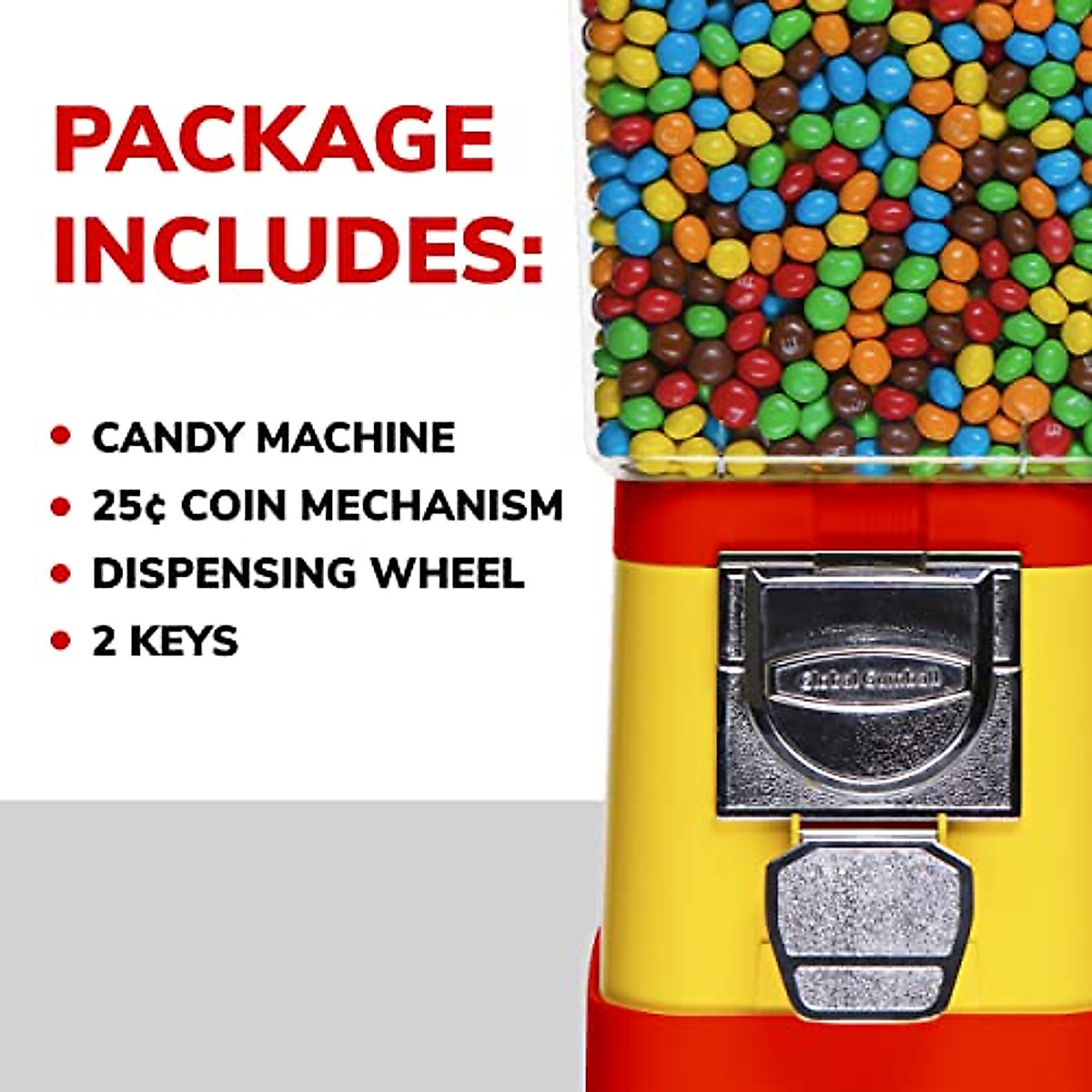 Candy Dispenser - Home Vending Machine - Red and Yellow Candy Vending Machine Without Stand - Candy Machine Dispenser - Nuts Pet Food Vending Dispenser