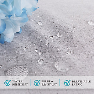 RYB HOME Outdoor Sheer Curtains - Linen-Like White Sheer Panel Grommet Top Dry Fast Prevent Directly Light Exposure for Garden/Porch, with Free Rope Tieback, W 54 x L 96 inch, 1 Pc