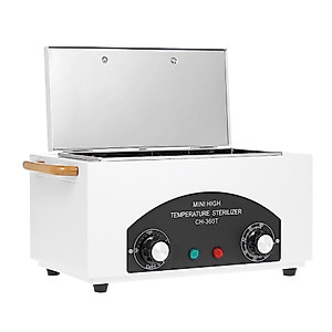 High Temperature Metal Tool Cleaning Box, 110V 300W 1.5L with Timer Manicure Pedicure SPA Salon Barber Equipment for Sundry Beauty Hair Nail Metal Tools with Handle