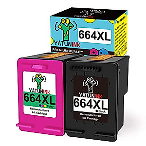 YATUNINK Remanufactured 664xl Ink Cartridge Replacement for HP 664XL 664 XL Black/Color Ink F6V30A F6V31A for DeskJet 1115 2135 3635 2138 3636 3638 4535 4536 4538 4675 4676 4678 Printer (2Pack)