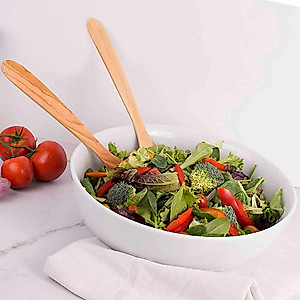 Eddington 50012 Italian Olive Wood Salad Server, Handcrafted in Europe, 2-Piece Set, 13-Inches