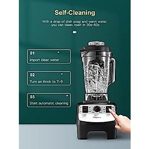 Reemix Counter Blender Smoothie Maker, 1450W Professional High Speed Blenders for Kitchen, 10 Speed Control, 68 oz BPA-Free Tritan Container, 8 Titanium Stainless Steel Blade for Ice/Soup/Nuts