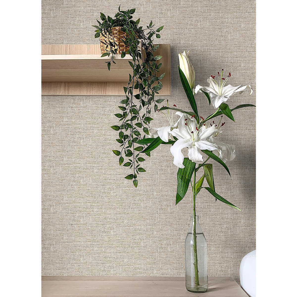 NuWallpaper Tan Poplin Peel and Stick Wallpaper, NUS5002
