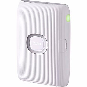 Fujifilm 16767155 Instax Mini Link 2 Smartphone Printer, Clay White Bundle Instax Mini Twin Pack Picture Format Instant Film (20 Shots), Deco Gear Hard EVA Case and Microfiber Cloth