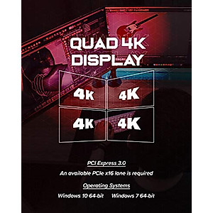 VisionTek Radeon RX 560 4GB GDDR5 4M 4K Graphics Card, 4 Mini DisplayPort, 7.1 Surround Sound, PCI Express, Low-Profile GPU, ATX & SFF - 901278