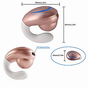 Sunffice Bluetooth Headset, Single Ear BT5.0 Ultralight Wireless Headphone Cell Phone Earpiece Ear Clip with Mic, Noise Canceling Handsfree Driving Earbud for iPhone, Android,Samsung Smartphone(Pink)