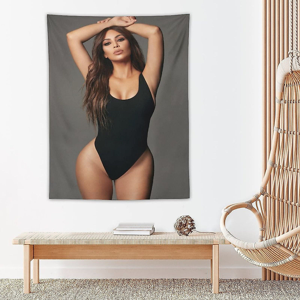 YWVWY Kim Kardashian Poster American Celebrity Poster Tapestry Decorative Painting Polyester Wall Art Living Room Tapestries Bedroom Prints 30"x40"