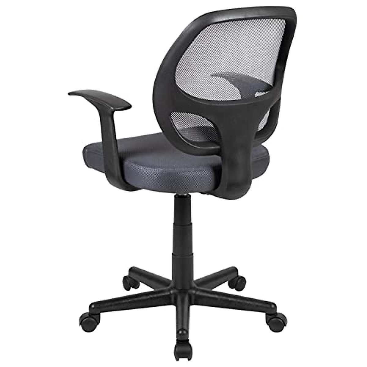 Flash Furniture Flash Fundamentals Mid-Back Gray Mesh Swivel Ergonomic Task Office Chair with Arms