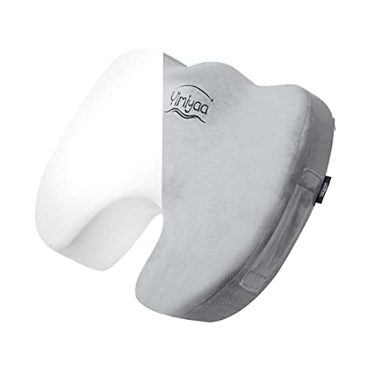 Yimiyaa Seat Cushion Non-Slip Memory Foam Coccyx Protect Cushion for Office Chair Car Seat Cushion,Tailbone Pain Sciatica Back Pain Relief (Gray)