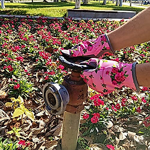 YRTSH Leather Gardening Gloves for Women, Flexible Breathable Garden Gloves,Thorn Proof Working Gloves Touch Screen Gardening Gifts - Medium Pink