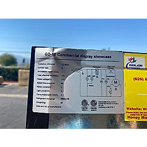 Commercial Refrigerator Glass 2-Door Merchandiser Display Cooler Case Fridge 67"Height NSF, 38 inches width, 16.5 cuft 110V, Restaurant LC-600A