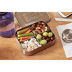 Bits Kits Stainless Steel Bento Box Lunch and Snack Container for Kids and Adults, 4 Sections
