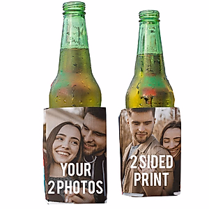 VictoryStore Custom Can Coolers with Custom Text - 12 Pack, 16 oz Capacity, Multicolor, Polyester and Foam Material