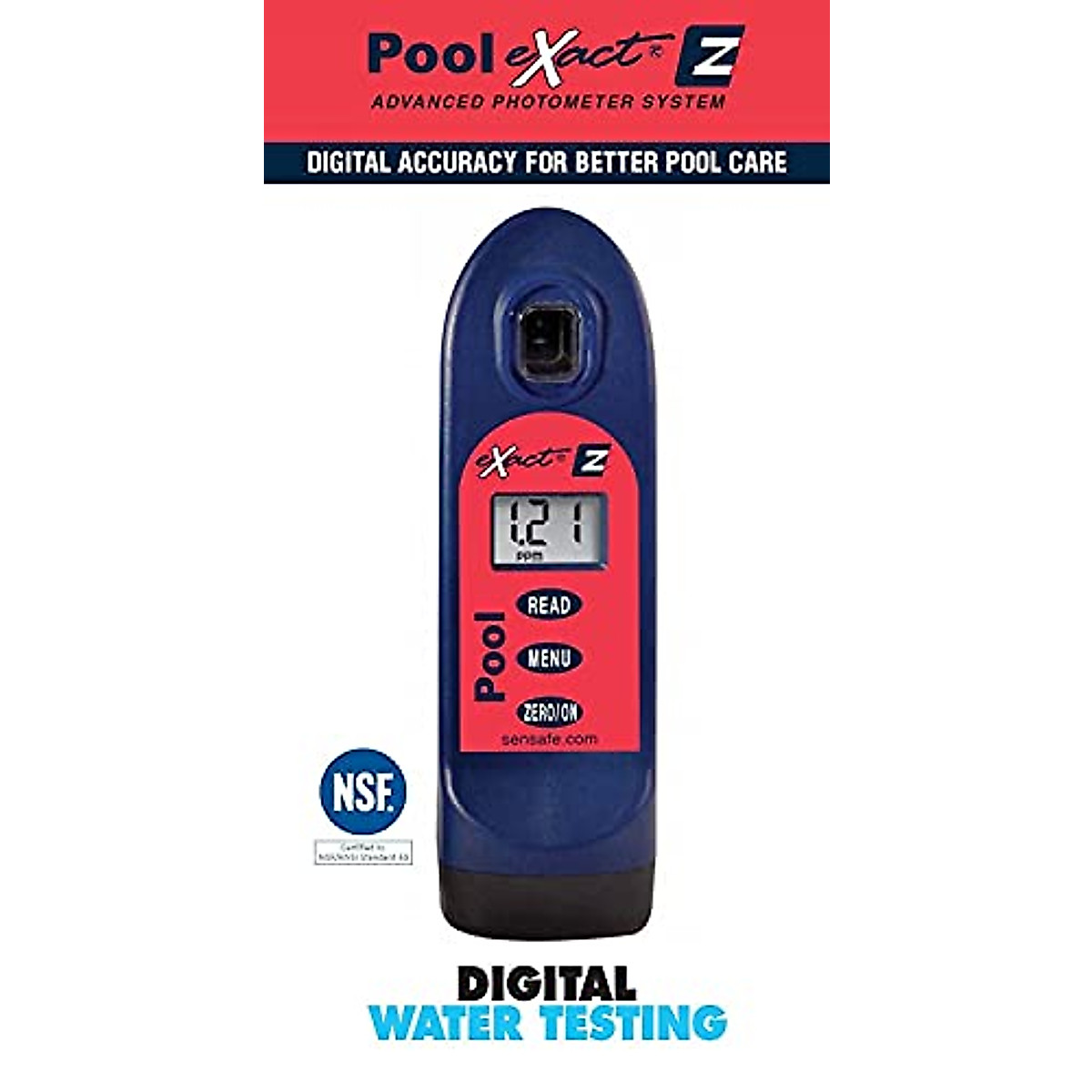 486201-K Exact® Pool EZ Photometer Starter Kit | 10 Parameters - F/C/T Chlorine, pH, Alkalinity, Calcium, Cyanuric, Copper, Salt, & Phosphate | 25 Tests Ea. w/o PO4, Cu, NaCl | NSF Certified