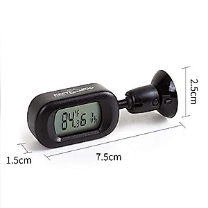 REPTI ZOO Reptile Terrarium Thermometer Hygrometer Digital Display 360 Degree Rotation with Suction Cup, 3-Sides Mounting