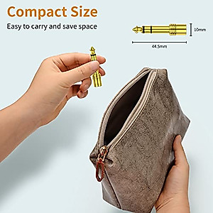 6.35mm 1/4 Male to 3.5mm 1/8 Female Stereo Headphone Adapter, TRS Audio Jack Plug Gold Plated for Amplifiers, Guitar, Keyboard Piano, Laptop, Home Theater, Phone, 3 Pack