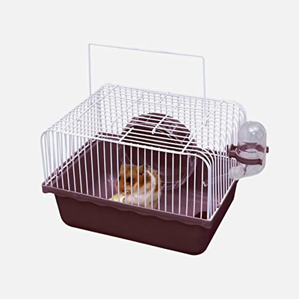 Gerbil Carrier Hamster Cage Portable Travel Rat Cage with Handle Gerbils Cages Small Animal Carry Case Pets House Habitats for Going Out Traveling (Coffee) Chinchilla Carrier