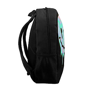 Melting Face Travel Backpack Casual 17 Inch Large Daypack Shoulder Bag with Adjustable Shoulder Straps
