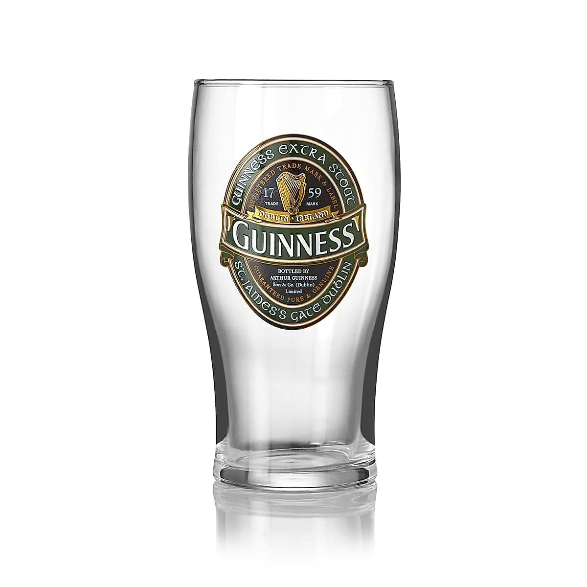 Guinness Stout Beer Glass Green Ireland Collection Twin Pack | Official Merchandise Pint Glasses Set of 2 | Perfect Irish gifts for Beer Lovers