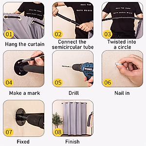 HIYOUGO Fitting Room Clothing Store, Simple Portable Dressing Room Wall-Mounted Changing Room with U Shaped Rod Privacy Screen for forboutique retail store kiosk shop (Size:80x85x200cm,Color:Pink)