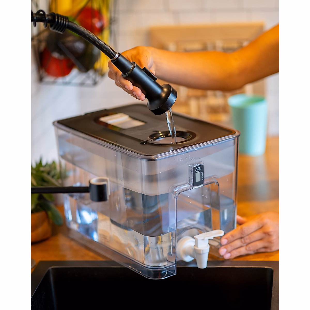 Epic Nano Countertop Water Filter Dispenser for Drinking Water. 36 Cup 150 Gallon Long Last Filter BPA Free Water Purifier Large Water Jug