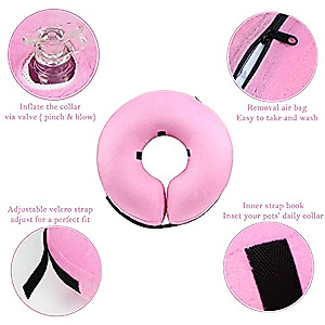 Katoggy Inflatable Dog Collar, Soft E-Collars for Dogs After Surgery, Adjustable Blow up Donut Dog Cone Collar for Small/Medium/Large Dogs and Cats