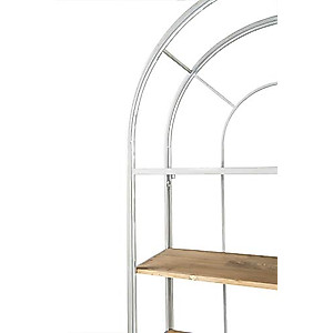 Creative Co-op EC0212 Metal Framed Bookshelf with 5 Wood Shelves Cabinets and Shelf Units, Grey