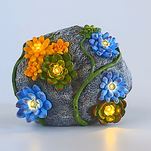 ANTEROOF Garden Statue, Solar Powered LED Outdoor Decor Garden Lights, Polyresin Garden Figurines for Outdoor Decoration (Outdoor Paradise)