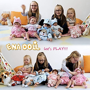 ENADOLL Reborn Baby Doll Realistic Silicone Vinyl Pink Mouse Baby 16 inch Weighted Soft Body Lifelike Doll Gift Set for Ages 3+(Pink Mouse)