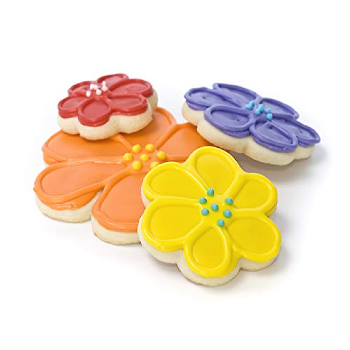 Fox Run Flower Cookie cutters, 6 piece, Metallic,3621