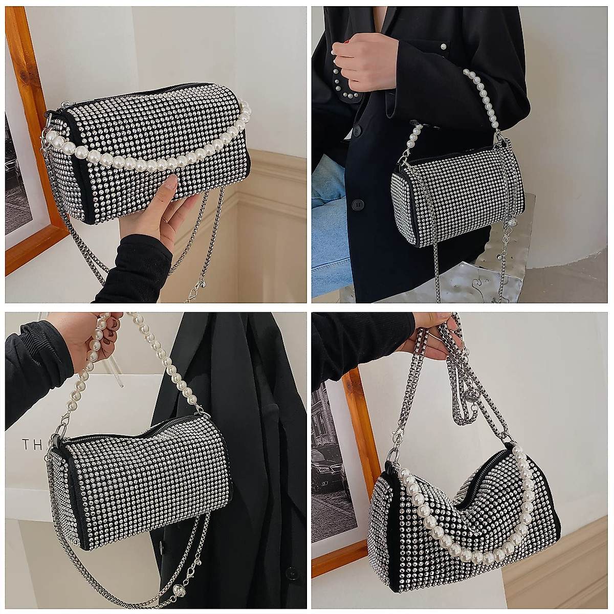 YP Crossbody Bags for Women Small Handbags Ladies Satchel Purse with Wide Strap (F-Black2)