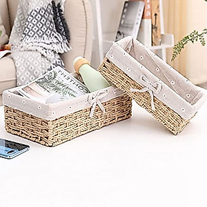 BYBYCD Storage Basket Wicker Durable Storage Box for Home Weaving Process Sundries Finishing Desktop Decoration Laundry Basket(S,Coffee)