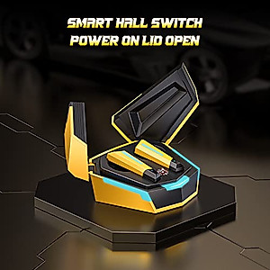 zhhcyyds T32 True Wireless Earbuds with Charging Case, Ear Buds Wireless Bluetooth Earbuds, 5.3 Wireless Earphones Cool Gaming Earbuds Noise Cancelling (Yellow)