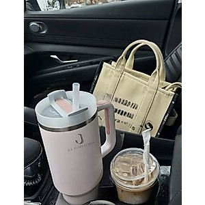 J.J. INNOVATIONS 40oz Stainless Steel Vacuum Insulated Tumbler with Lid, Sorbet, Handle, Sorbet Cap & Protection Set, Long Hours Cold or Hot Temperature, No Sweating, Portable Tumbler. (CREAM)