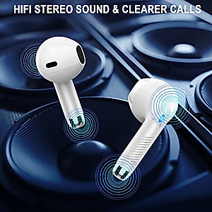 Wireless Earbuds, Bluetooth 5.3 Ear Buds LED Power Display Headphones Bass Stereo, Bluetooth Earbuds in-Ear Noise Cancelling Mic, 40H Playback Mini Case IP7 Waterproof Sports Earphones for Android iOS