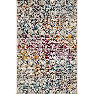 Unique Loom Charm Collection Abstract, Bohemian, Distressed, Modern, Dark Colors Area Rug, 4' 0" x 6' 0", Multi/Ivory