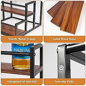 EAOAK Coffee Syrup Rack Organizer Syrup Bottle Holder Stand for Coffee Bar 3-Tier 12 Bottles Storage Shelves for Syrup, Wine, Dressing for Kitchen Coffee Station