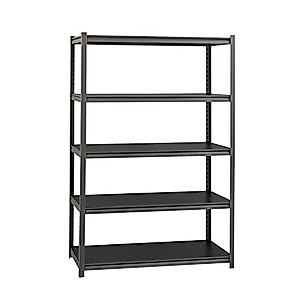 Lorell 3,200 lb Capacity Riveted Steel Shelving Storage Rack, Black