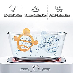 【Never Drop from Hand】 HEORSHE 2 Pack Baby Teething Toys for Babies 3-6 Months Teethers for Infant Toddlers Silicone Molars Adjustable Chew Toys for Babies 3 4 5 6 7 8 9 10 11 12 Months (Brown + Blue)