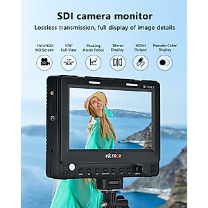 VILTROX DC-70EX 7" 4K HD 1024x600 HDMI/SDI/AV Input Output Camera Video LCD Monitor Display for DSLR, with hot Shoe Adapter