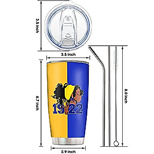 Hunkie Sorority Gifts Tumbler Stainless Steel Wine Tumbler Cup with Lid Water Bottle Coffee Mug Birthday Gifts for Women 20oz -3, Yellow-3, One Size