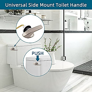 Hygie Rinse Side Mount Toilet Flusher Replacement Kit Toilet Handle Compatible with Kohler K-GP30324-CP/Kohler 87115-CP/TOTO/Mansfield, Universal Toilet Tank Parts, Brushed Nickel