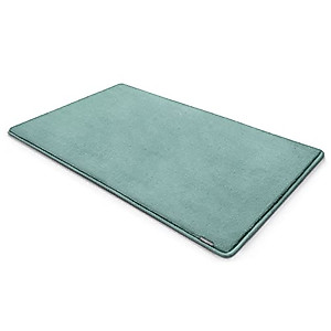MICRODRY - Luxurious Memory Foam Bath Mat, Absorbent Bathroom Mat with Skid-Resistant Base, Machine-Washable Bath Mats for Bathroom, Kitchens & More, Quick Dry Mat 21 x 34 inches, Aqua