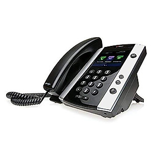 Polycom VVX500 Skype Business Media Phone - 2200-44500-019 (3.5” Touchscreen, 12-line PoE, Power Adapter Not Included) (Renewed)