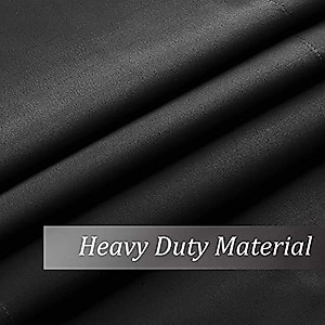 Valea Home Blackout Short Curtains Waterproof Soft Rod Pocket Kitchen Curtains for Bathroom Window Room Darkening Small Curtains for Bedroom 24 inch Length, 2 Panels, Black