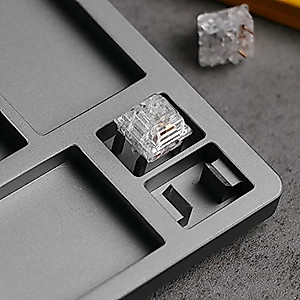 KiiBoom 28 Switches CNC Aluminum Lube Station Switch Opener for Custom Mechanical Keyboard (Grey)