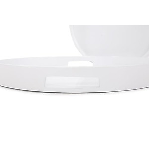 Howard Elliott 83027 Lacquer Round Wood Tray Set, White