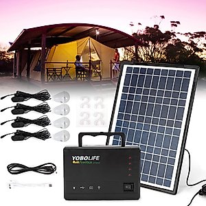 Portable Solar Generator with Solar Panel,Included 4 Sets LED lights,Solar Power
